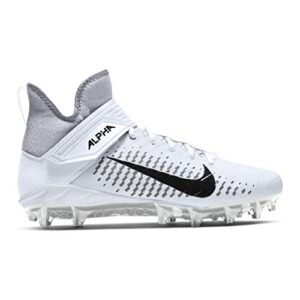 nike men's alpha menace pro 2 mid football cleat white/black/wolf grey size 11.5 m us