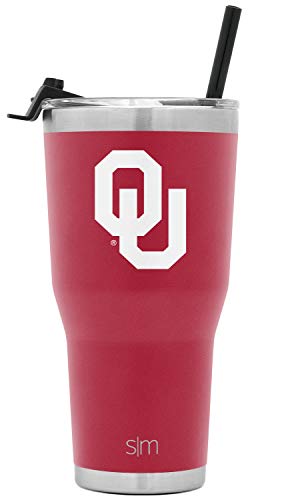 Simple Modern Officially Licensed Collegiate Oklahoma Sooners Tumbler with Straw and Flip Lid | Insulated Stainless Steel 30oz Thermos | Cruiser Collection | The University of Oklahoma