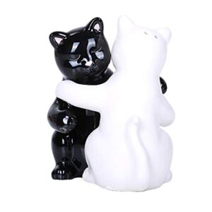 pacific giftware hugging white and black magnetic ceramic salt and pepper shakers set