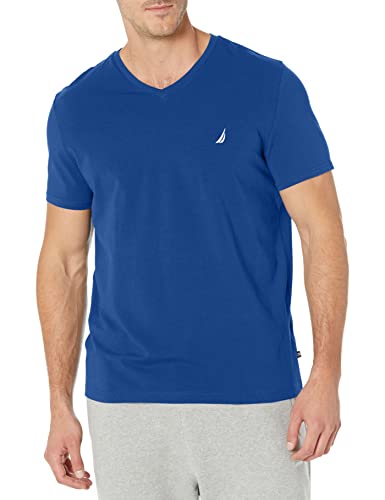 Nautica Men's Short Sleeve Solid Slim Fit V-Neck T-Shirt, Royal Blue, X-Large