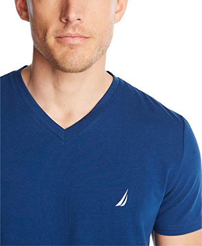 Nautica Men's Short Sleeve Solid Slim Fit V-Neck T-Shirt, Royal Blue, X-Large