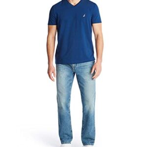 Nautica Men's Short Sleeve Solid Slim Fit V-Neck T-Shirt, Royal Blue, X-Large