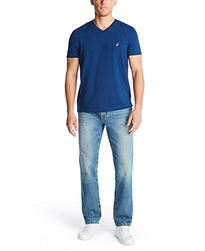 Nautica Men's Short Sleeve Solid Slim Fit V-Neck T-Shirt, Royal Blue, X-Large