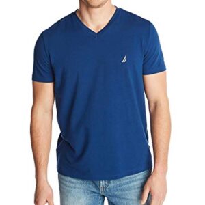 Nautica Men's Short Sleeve Solid Slim Fit V-Neck T-Shirt, Royal Blue, X-Large