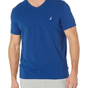 Nautica Men's Short Sleeve Solid Slim Fit V-Neck T-Shirt, Royal Blue, X-Large