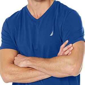 Nautica Men's Short Sleeve Solid Slim Fit V-Neck T-Shirt, Royal Blue, X-Large