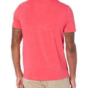 Nautica mens Solid Crew Neck Short-sleeve Pocket T-shirt T Shirt, Melon Berry, Large US