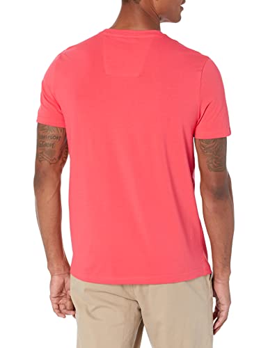 Nautica mens Solid Crew Neck Short-sleeve Pocket T-shirt T Shirt, Melon Berry, Large US