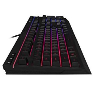 HyperX Alloy Core RGB – Membrane Gaming Keyboard, Comfortable Quiet Silent Keys with RGB LED Lighting Effects, Spill Resistant, Dedicated Media Keys, Compatible with Windows 10/8.1/8/7 – Black