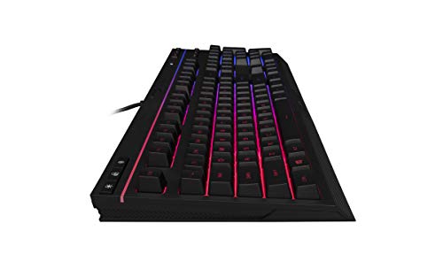 HyperX Alloy Core RGB – Membrane Gaming Keyboard, Comfortable Quiet Silent Keys with RGB LED Lighting Effects, Spill Resistant, Dedicated Media Keys, Compatible with Windows 10/8.1/8/7 – Black