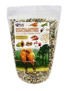 birds love all natural garden blend bird food for conures - sunflower free 2lb