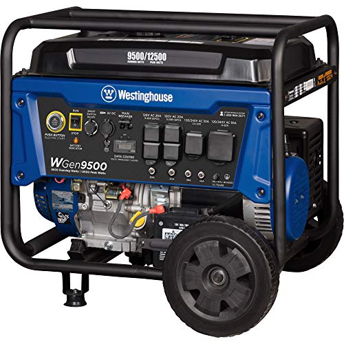 Westinghouse Outdoor Power Equipment 12500 Peak Watt Home Backup Portable Generator, Remote Electric Start with Auto Choke, Transfer Switch Ready 30A & 50A Outlets, Gas Powered, CARB Compliant