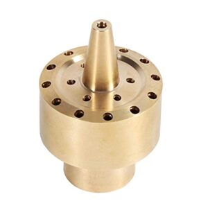 fountain nozzle heads, brass column multi direction jet pond fountain water spray sprinkler head garden outdoor decorations accessories (1/2")