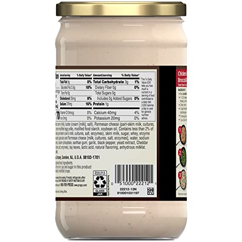 Prego Homestyle Alfredo Pasta Sauce, 22 oz Jar (Pack of 6)