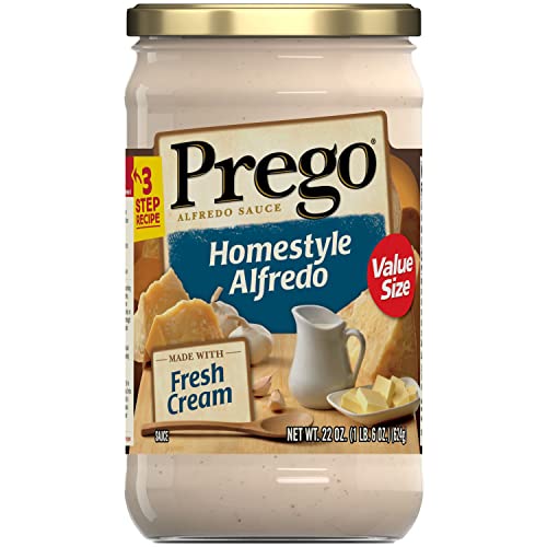 Prego Homestyle Alfredo Pasta Sauce, 22 oz Jar (Pack of 6)