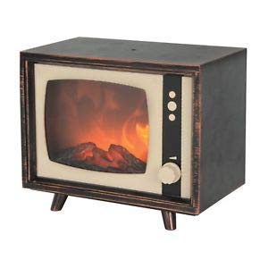 Decorative Realistic Fireplace Compact Retro Television with LED Moving Flame Effect, Hearth-Like-Glow With Electric Fireplace TV Look For Indoors by ELYYT