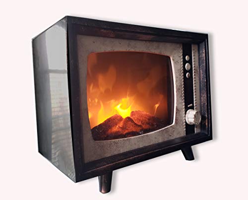 Decorative Realistic Fireplace Compact Retro Television with LED Moving Flame Effect, Hearth-Like-Glow With Electric Fireplace TV Look For Indoors by ELYYT