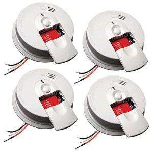 kidde i4618ac battery powered hardwire smoke alarm, 4 pack