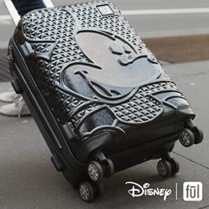 FUL Disney Mickey Mouse 25 Inch Rolling Luggage, Hardside Suitcase with Spinner Wheels, Black