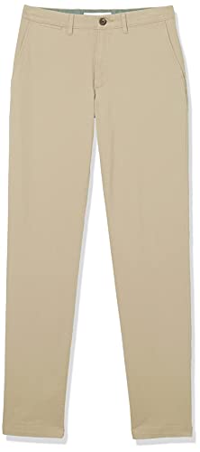 Amazon Essentials Men's Skinny-Fit Casual Stretch Chino Pant, Khaki Brown, 28W x 30L