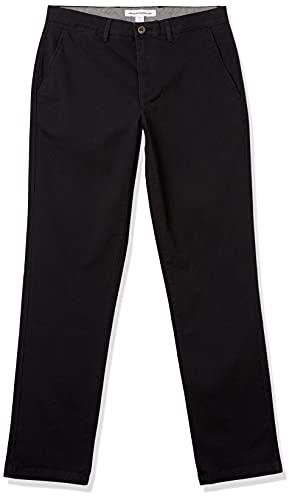 Amazon Essentials Men's Athletic-Fit Casual Stretch Chino Pant (Available in Big & Tall), Black, 32W x 33L