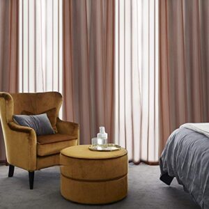 MIULEE 2 Panels Chocolate Brown Sheer Window Curtains Elegant Grommet Top Window Voile Panels/Drapes/Treatment Linen Textured Panels for Bedroom Living Room (54X84 Inches Dark Brown)