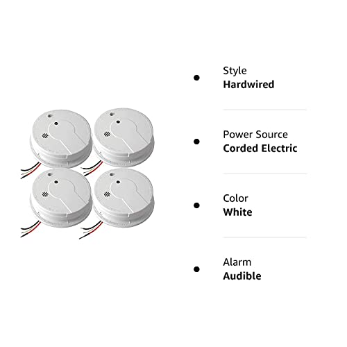 Kidde AC Hardwired Interconnect Smoke Alarm with Hush I12040 (4-Units)