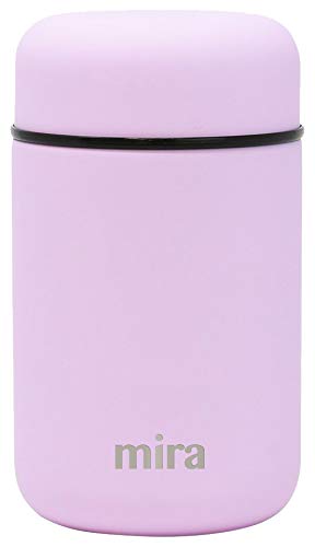 MIRA Insulated Food Jar Thermos for Hot Food & Soup, Compact Stainless Steel Vacuum Lunch Container for Meals To Go - 13.5 oz, Lilac