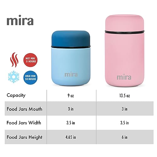 MIRA Insulated Food Jar Thermos for Hot Food & Soup, Compact Stainless Steel Vacuum Lunch Container for Meals To Go - 13.5 oz, Lilac