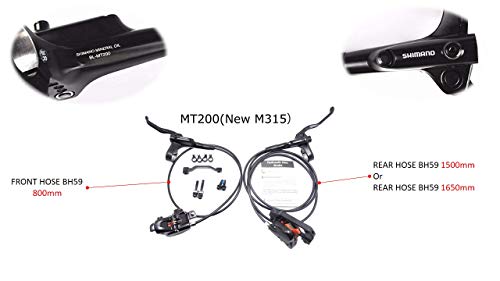 JGbike Shimano MT200 MTB Hydraulic Disc Brake Set for Mountain Bike Bicycle MTB XC Trail, e-Bike, Fat Bike, The Best Upgrade kit for Mechanical Disc Brake