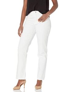 gloria vanderbilt womens amanda classic high rise tapered jean, vintage white, 14 petite regular