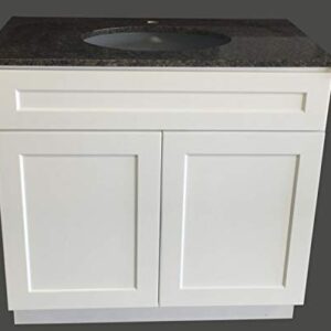 30" Wide x 21" Deep New White Shaker Single-Sink Bathroom Vanity Base Cabinet WS-V3021