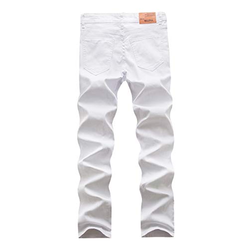 WULFUL Men's Skinny Slim Fit Stretch Comfy Fashion Denim Jeans Pants White