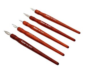 hillento comic dip pen set, 5 wooden pen handler artist cartoon pen set calligraphy dip pens with 5 nibs - great for manga/comic/calligraphy/word art/pen-and-ink drawing