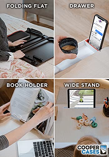 Cooper Mega Table Plus - Premium XXL Extra Large Lap Desk w/Book Stand | Multifunctional Folding Laptop Stand for Bed, Laptop Desk for Bed, Laptop Bed Stand, Laptop Bed Tray, Floor Desk (Black Onyx)