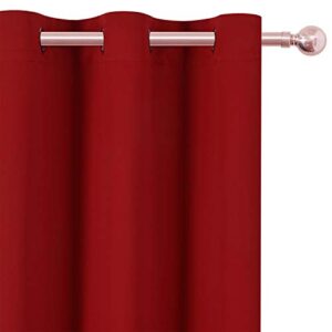 LEMOMO Red Curtains 52 x 84 Inch Long/Blackout Curtains Set of 2 Panels/Room Darkening Thermal Insulated Bedroom Curtains Drape