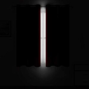 LEMOMO Red Curtains 52 x 84 Inch Long/Blackout Curtains Set of 2 Panels/Room Darkening Thermal Insulated Bedroom Curtains Drape