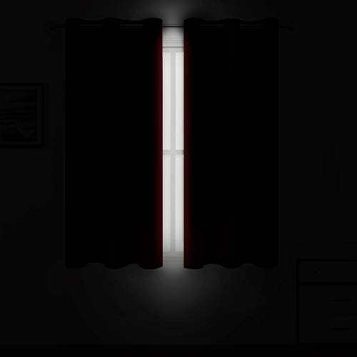 LEMOMO Red Curtains 52 x 84 Inch Long/Blackout Curtains Set of 2 Panels/Room Darkening Thermal Insulated Bedroom Curtains Drape