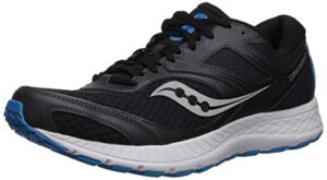 saucony men's versafoam cohesion 12 road running shoe, black/blue, 11.5 m us