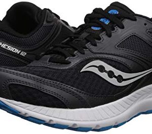 Saucony Men's Versafoam Cohesion 12 Road Running Shoe, black/blue, 11.5 M US