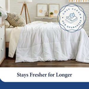 Cosy House Collection Luxury Bamboo Down Alternative Comforter - Master Bedroom Essentials - All Season Use - Stays Fresher for Longer - Box Stitch Construction & Duvet Loops (King/Cal King, White)