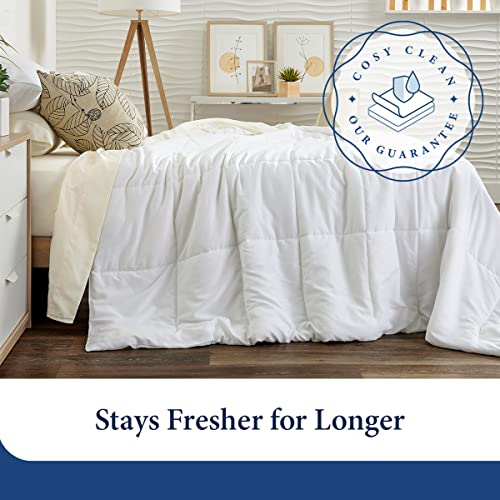 Cosy House Collection Luxury Bamboo Down Alternative Comforter - Master Bedroom Essentials - All Season Use - Stays Fresher for Longer - Box Stitch Construction & Duvet Loops (King/Cal King, White)