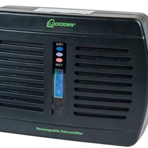 Lockdown Rechargeable/Renewable Dehumidifier with Compact, Cordless, Non-Toxic Design and Battery Level Indicator for Humidity Control in Gun Safe