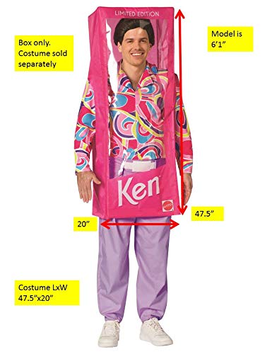 Ken Barbie Box Accessory Only for Your Halloween Costume, Adult, One Size Pink