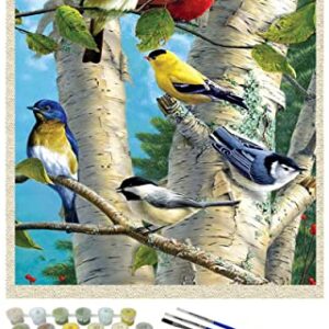 iCoostor Paint by Numbers DIY Acrylic Painting Kit for Kids & Adults Beginner - 16" x 20" Branch Magpie Pattern