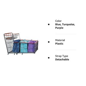 Lotus Trolley Bag -Lrg Club Cart Version-w/LRG COOLER Bag & Egg/Wine holder! Reusable Grocery Cart Bags sized for COSTCO, SAMS, ALDI, HEB & BJ. Eco-friendly 3-Bag Grocery totes