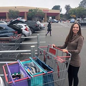 Lotus Trolley Bag -Lrg Club Cart Version-w/LRG COOLER Bag & Egg/Wine holder! Reusable Grocery Cart Bags sized for COSTCO, SAMS, ALDI, HEB & BJ. Eco-friendly 3-Bag Grocery totes