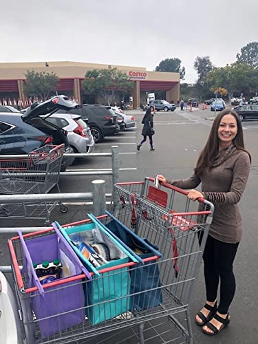 Lotus Trolley Bag -Lrg Club Cart Version-w/LRG COOLER Bag & Egg/Wine holder! Reusable Grocery Cart Bags sized for COSTCO, SAMS, ALDI, HEB & BJ. Eco-friendly 3-Bag Grocery totes