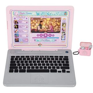 disney princess style collection laptop with phrases, sound effects & music! girls toy pretend laptop