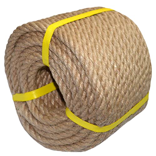 Natural Jute Rope Hemp Rope (1/2 in x 100 ft) Strong Jute Twine for Crafts Gardening Hammock Decorating